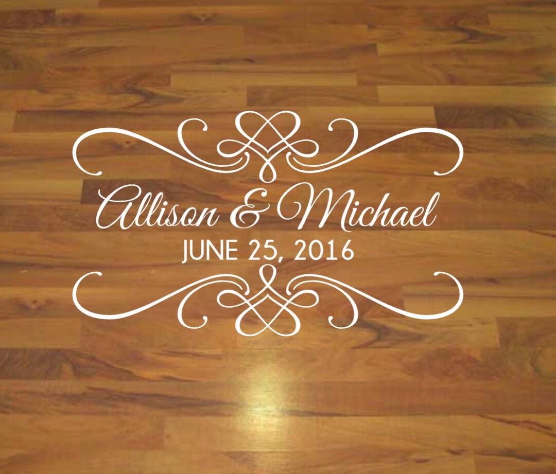 Personalized Wedding Dance Floor Decal, Classic Wedding Decorations ...