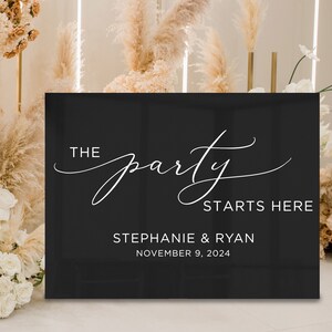 The Party Starts Here Wedding Sign DECAL - for Wedding or Engagement ...