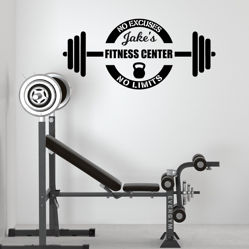 Personalized Home Gym Decal Sign - Home Fitness Center Wall Art ...