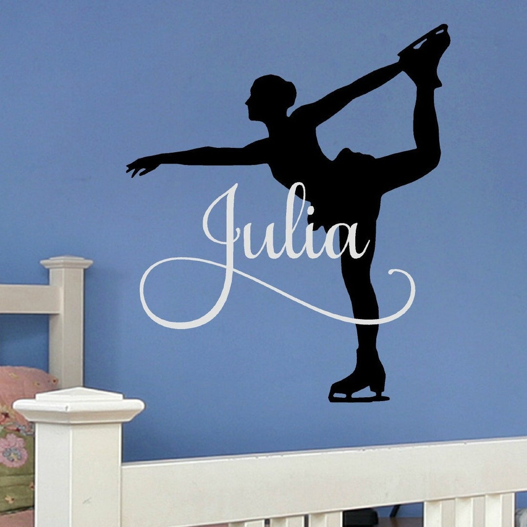 Ice Skating Wall Decal - Figure Skating Wall Decal - Personalized Ice ...
