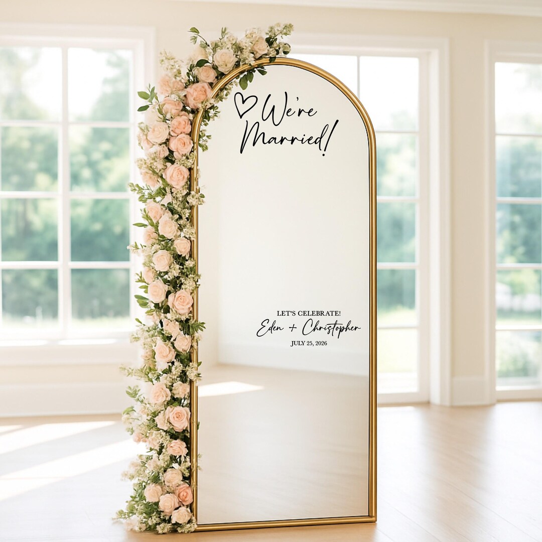 We’re Married Selfie Mirror Decal, Wedding Welcome Sign Vinyl Lettering ...