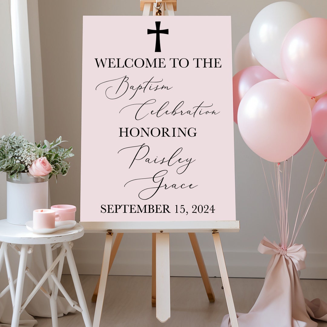 Baptism Welcome Sign Decal, Religious Party, Personalized Party Welcome ...
