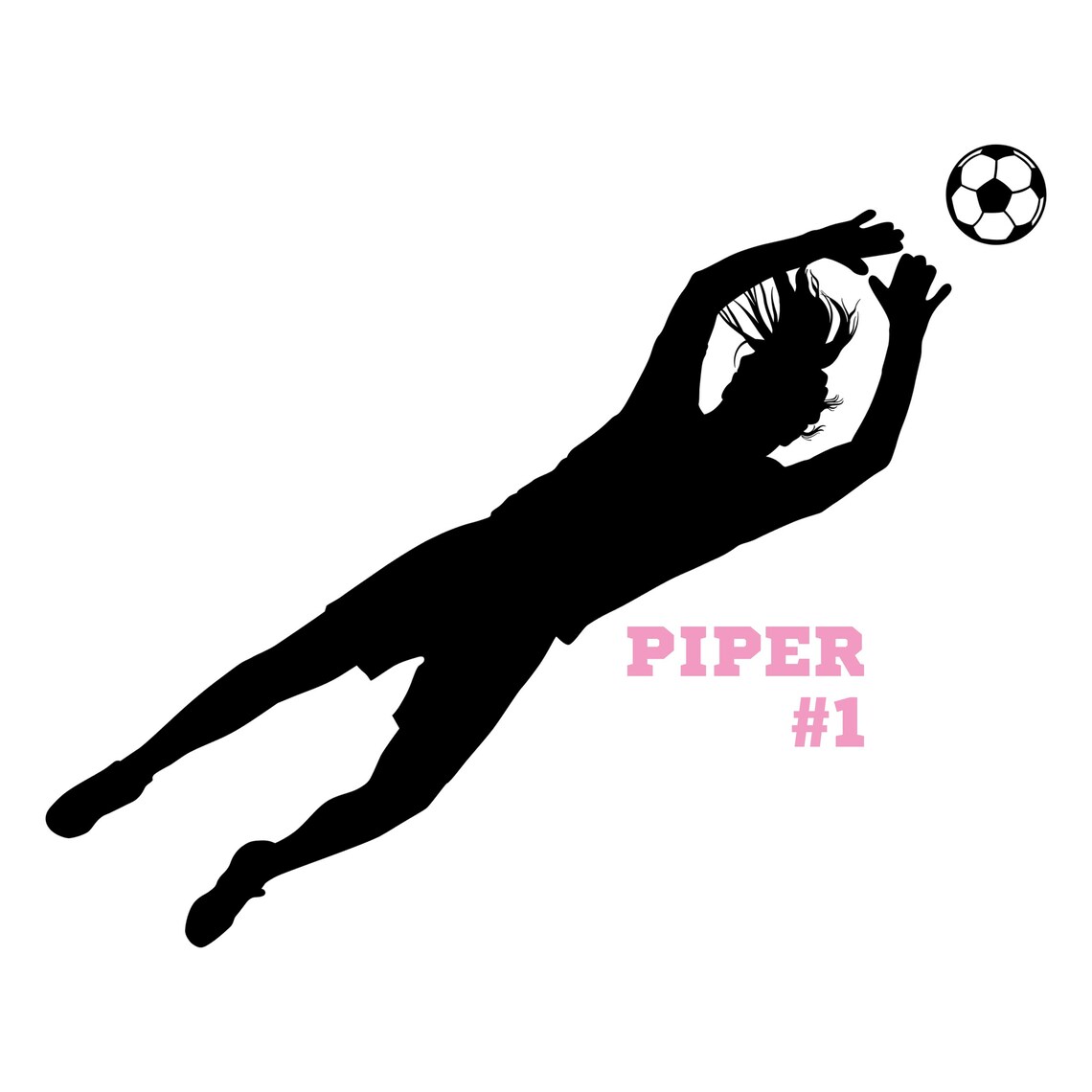 Girl Soccer Goalie Silhouette Wall Decal With Name Large Wall | Etsy