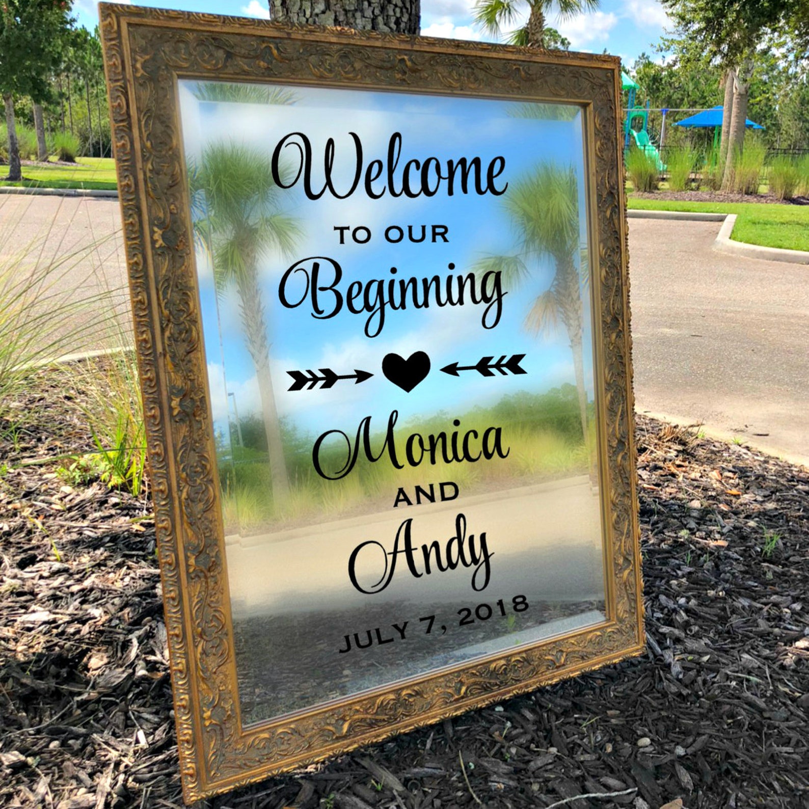 Welcome to Our Beginning Sign Decal Wedding Welcome Sign - Etsy