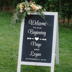 Welcome to Our Beginning Sign Decal, Wedding Welcome Sign Mirror Decal ...