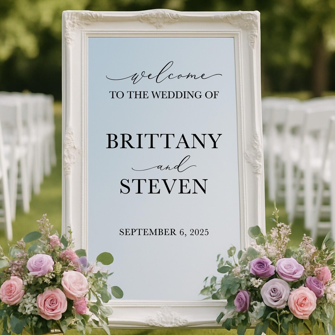 Custom Wedding Welcome Sign Decal – Personalized Vinyl Lettering for ...