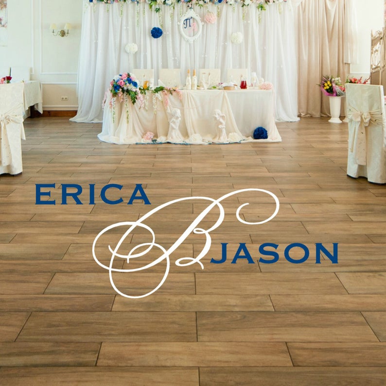 Dance Floor Monogram Wedding Dance Floor Decal Vinyl Floor - Etsy