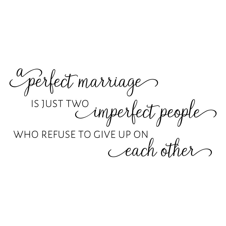 Perfect Marriage Quote Decal Bedroom Wall Decor Wedding - Etsy