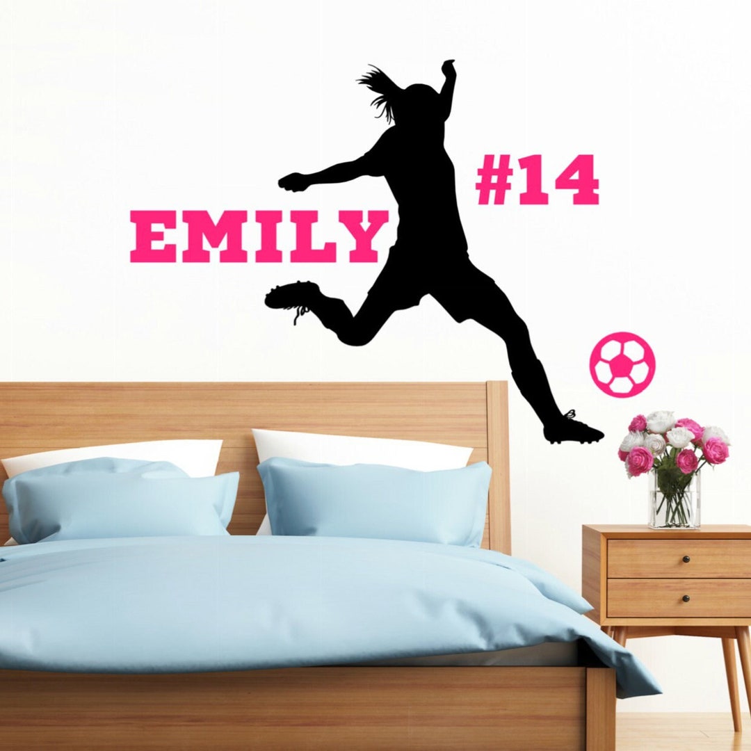 Personalized Soccer Wall Decal Girls Bedroom, Personalized Wall Decal ...