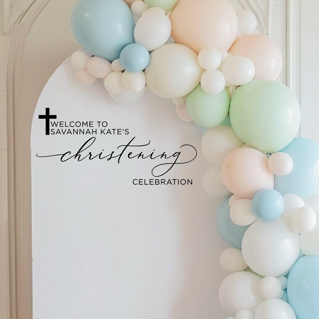 Personalized Christening Vinyl Decal for DIY Signs - Custom Lettering ...