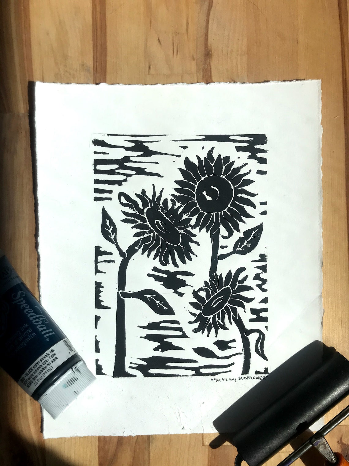 You're My Sunflower- Lincut Art Print/ Art Print/ Plant Lover/ Art ...