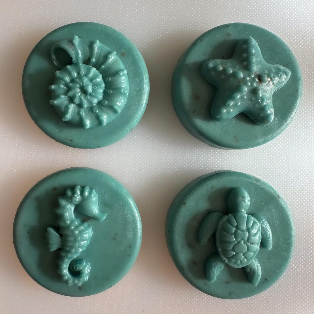 4 Pc Set Ocean Creatures Mini Soap -eucalyptus Scented Goat Milk ...