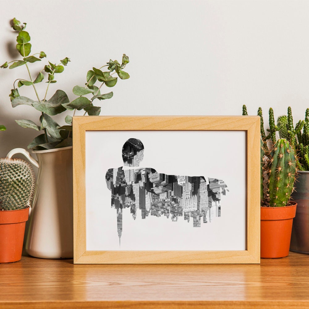 Digital Collage Illustration TV Retro TV Art Art Print Print Poster ...