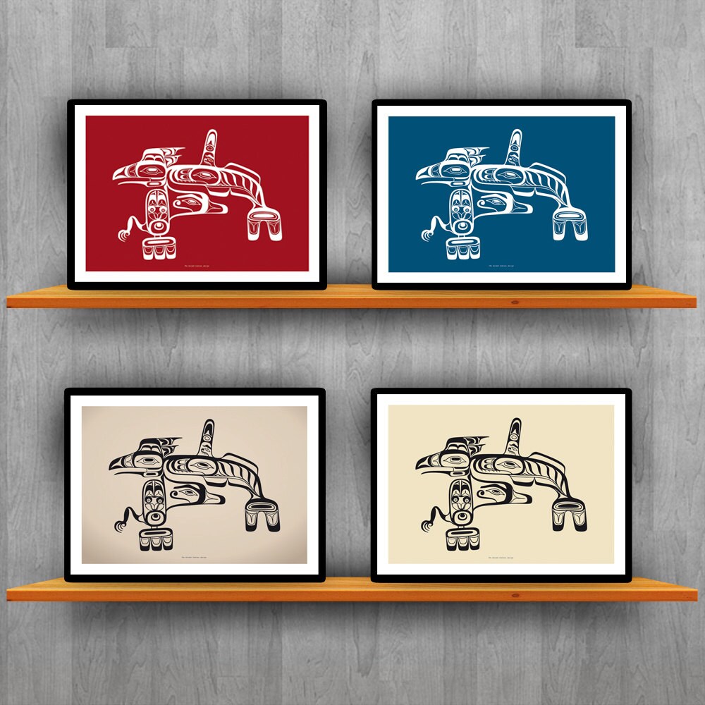 Sea Monster Art Based Native Art Design Premium Wall - Etsy Canada