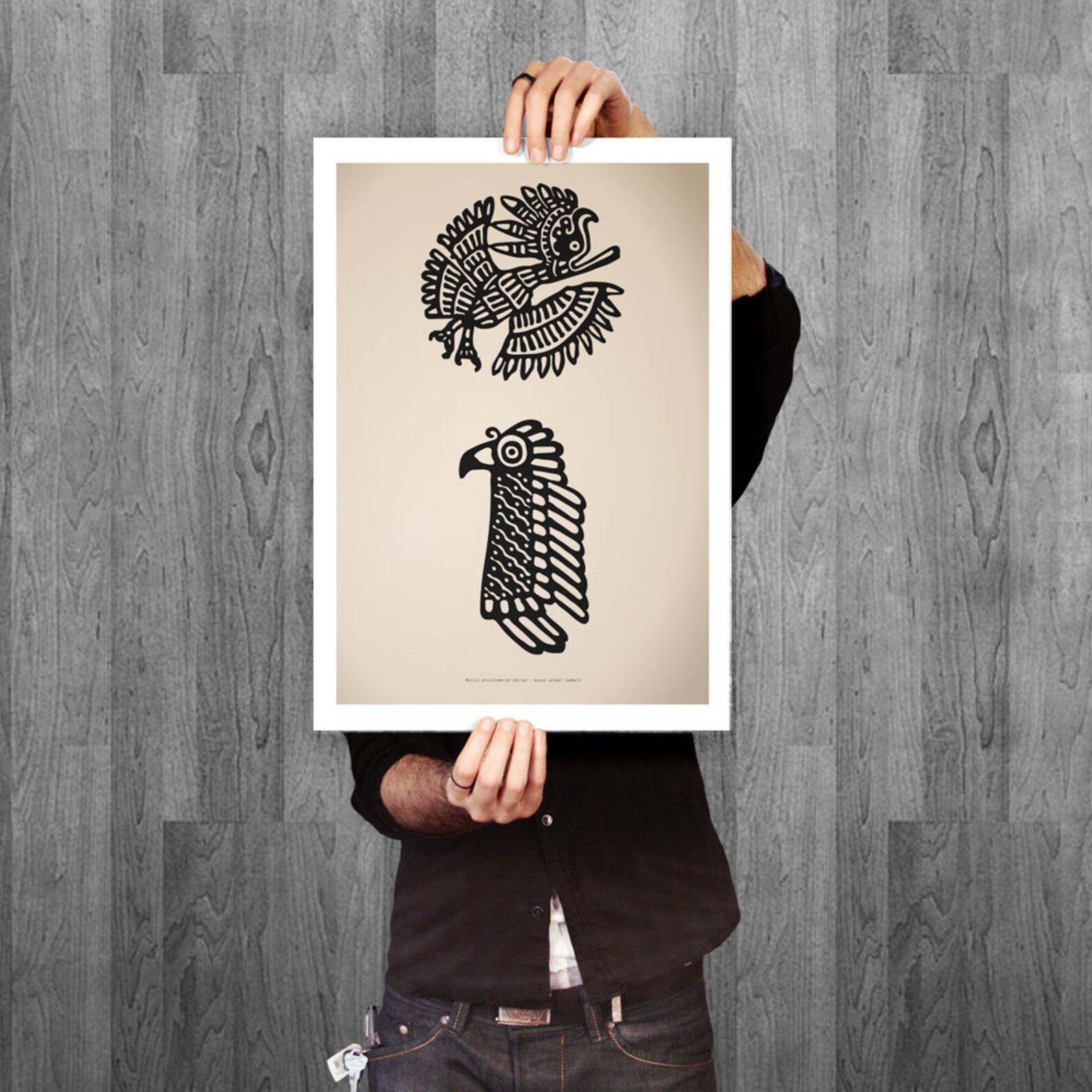 Illustration Art Bird Mayan Symbol Native Art Pre - Etsy