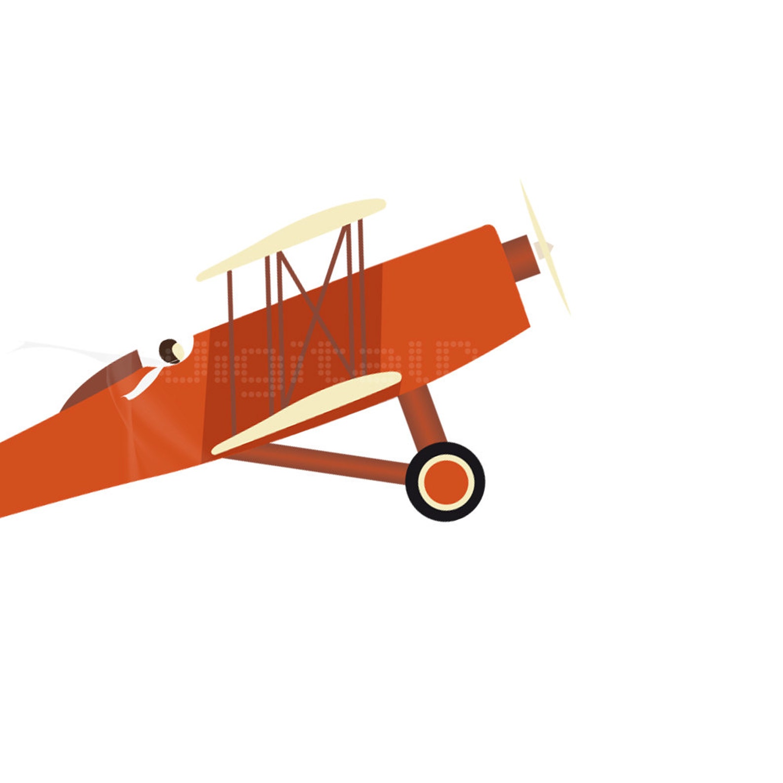 Vintage Red Aircraft Print Poster Flying Circus - Etsy