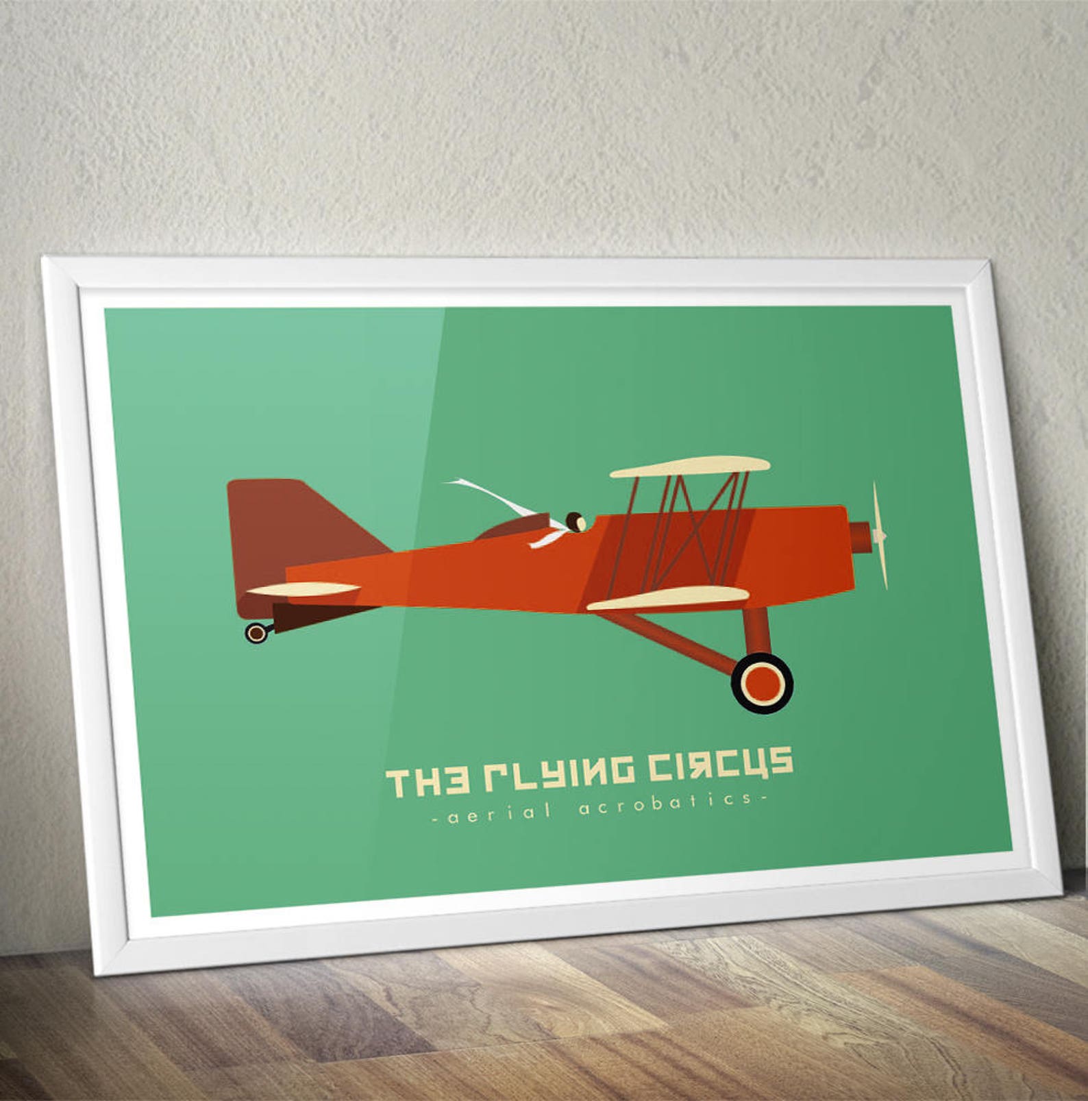 Vintage Red Aircraft Print Poster Flying Circus - Etsy