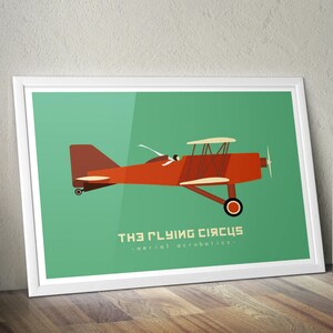 Vintage - Red Aircraft - Print Poster - Flying Circus Illustration ...