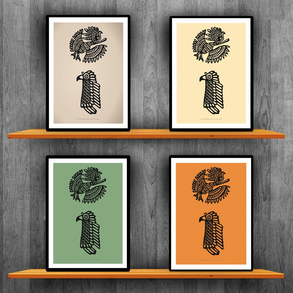 Illustration Art Bird Mayan Symbol Native Art Pre - Etsy