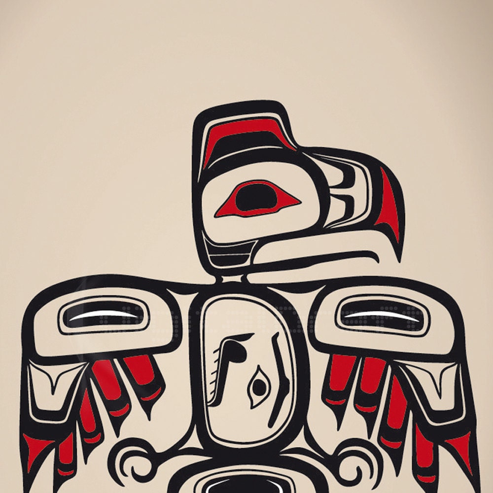 Haida Eagle Indigenous IIlustration Print Home Decor | Etsy