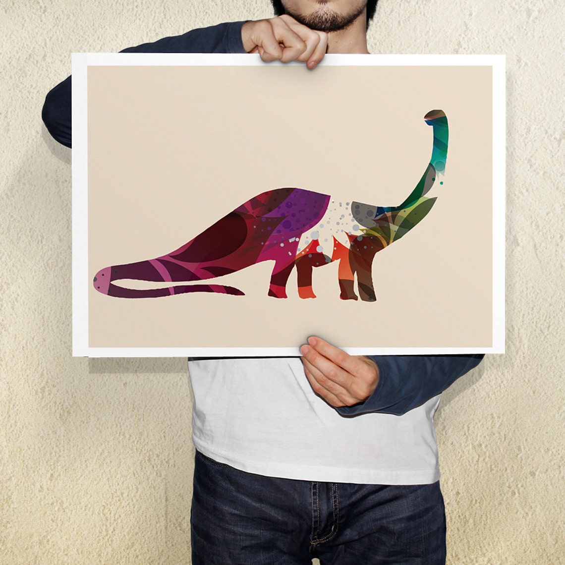 Dinosaur Poster Ilustration Kids and Nursery Room Size - Etsy