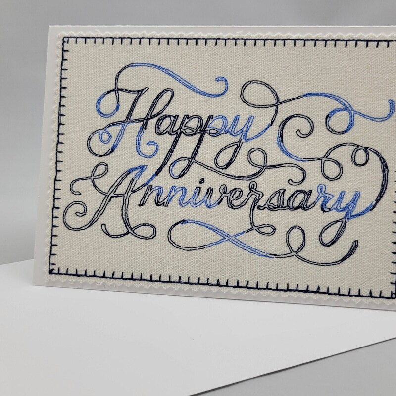 Embroidered Card - Etsy