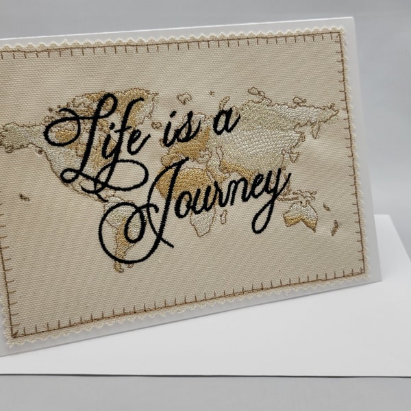 Embroidered Card - Etsy