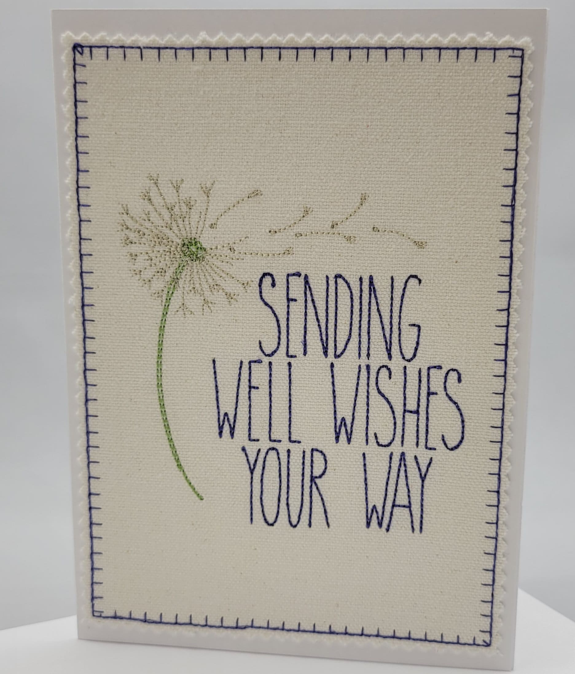 Get Well Embroidered Card sending Well Wishes Your Way Blank ...