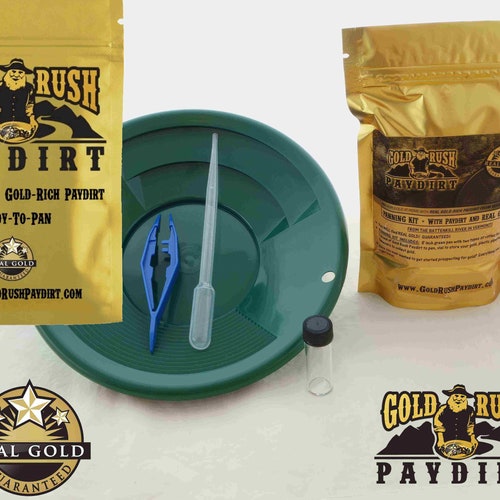 Gold Panning Kit W/ GOLD RUSH Paydirt Real Gold Guarantee - Etsy