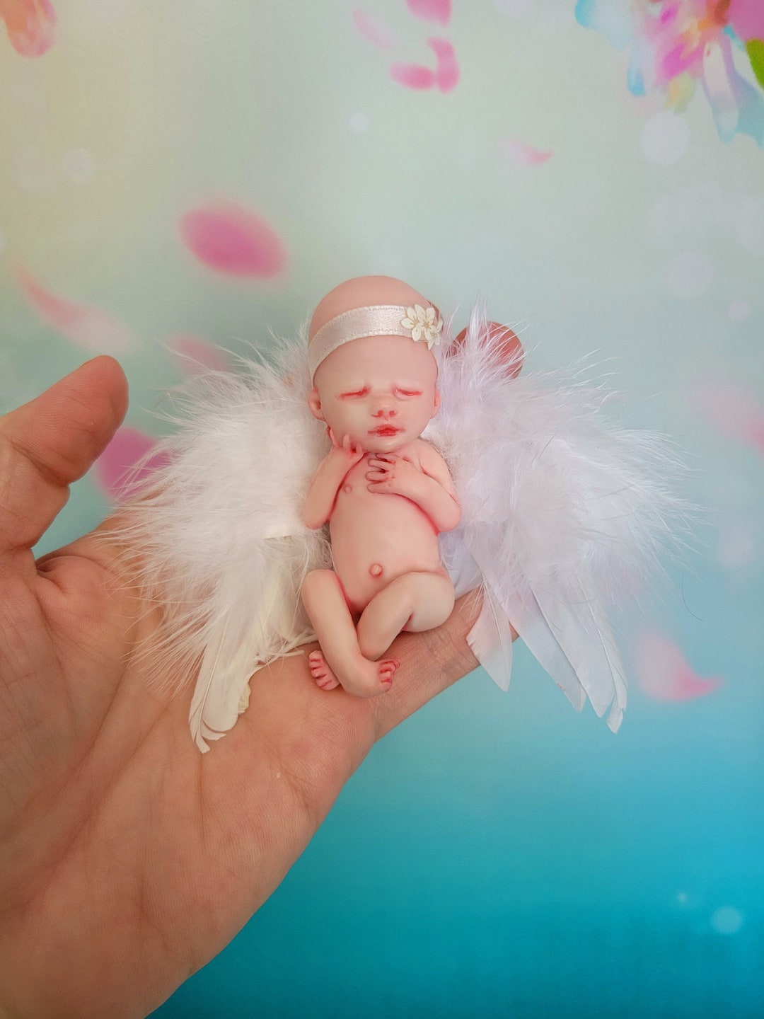 Beautiful Angel Baby Girl Clay Sculpture Art Doll Infant Baby Child ...