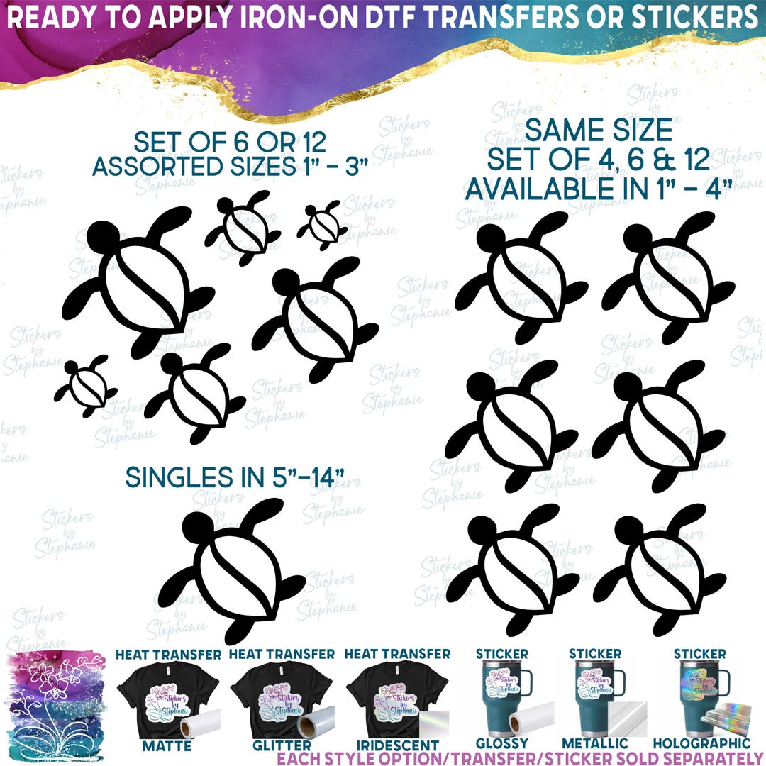 S022-a Turtle Sea Turtles Set 4, 6, 12 Same or Assorted Sizes 250 ...