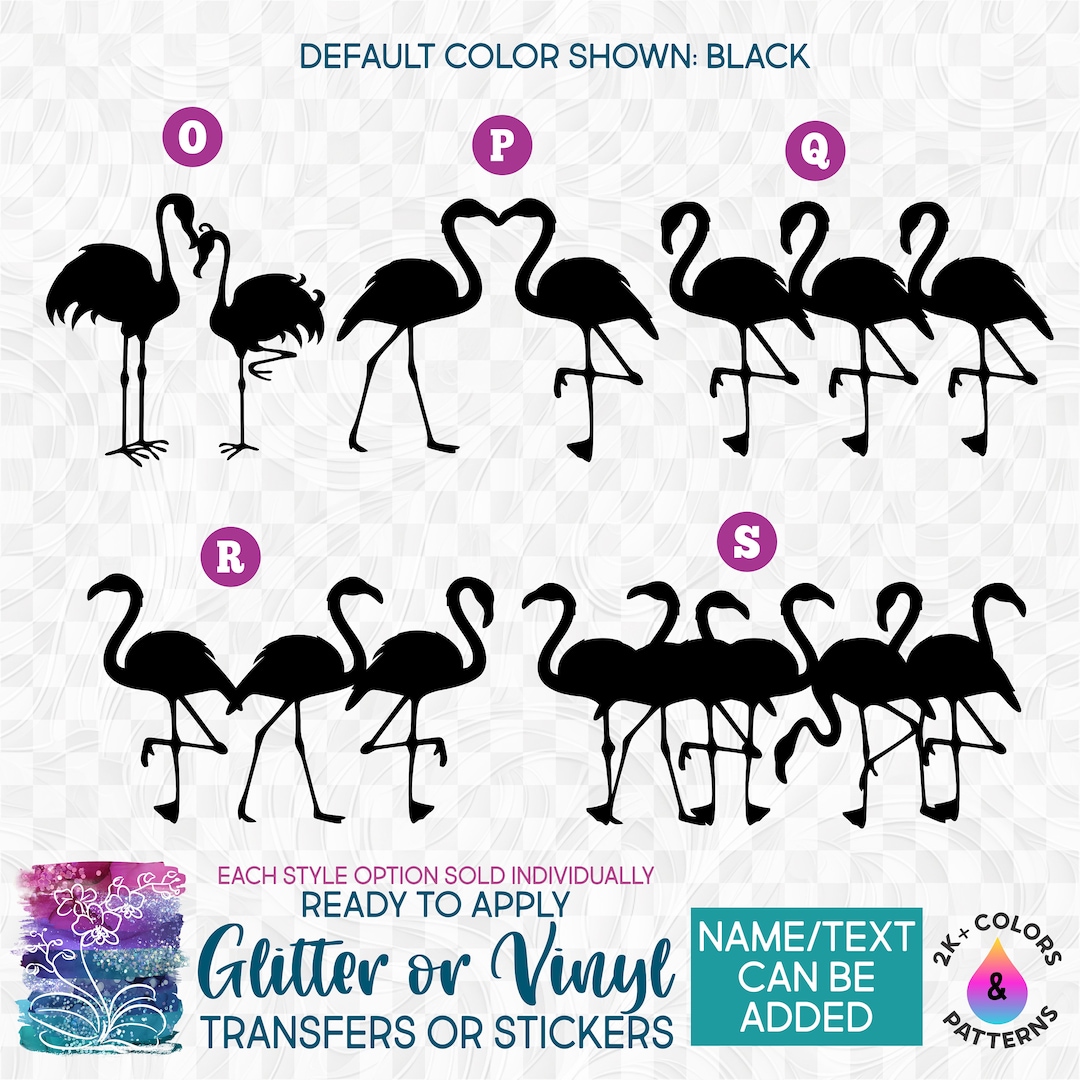 S110-1 Ready to Apply Iron on Transfer or Sticker Decal Flamingo ...