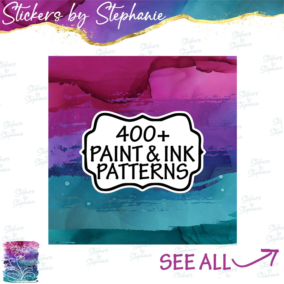 Stickers by Stephanie Paint and Ink Pattern Swatches DIY Craft Sheets ...