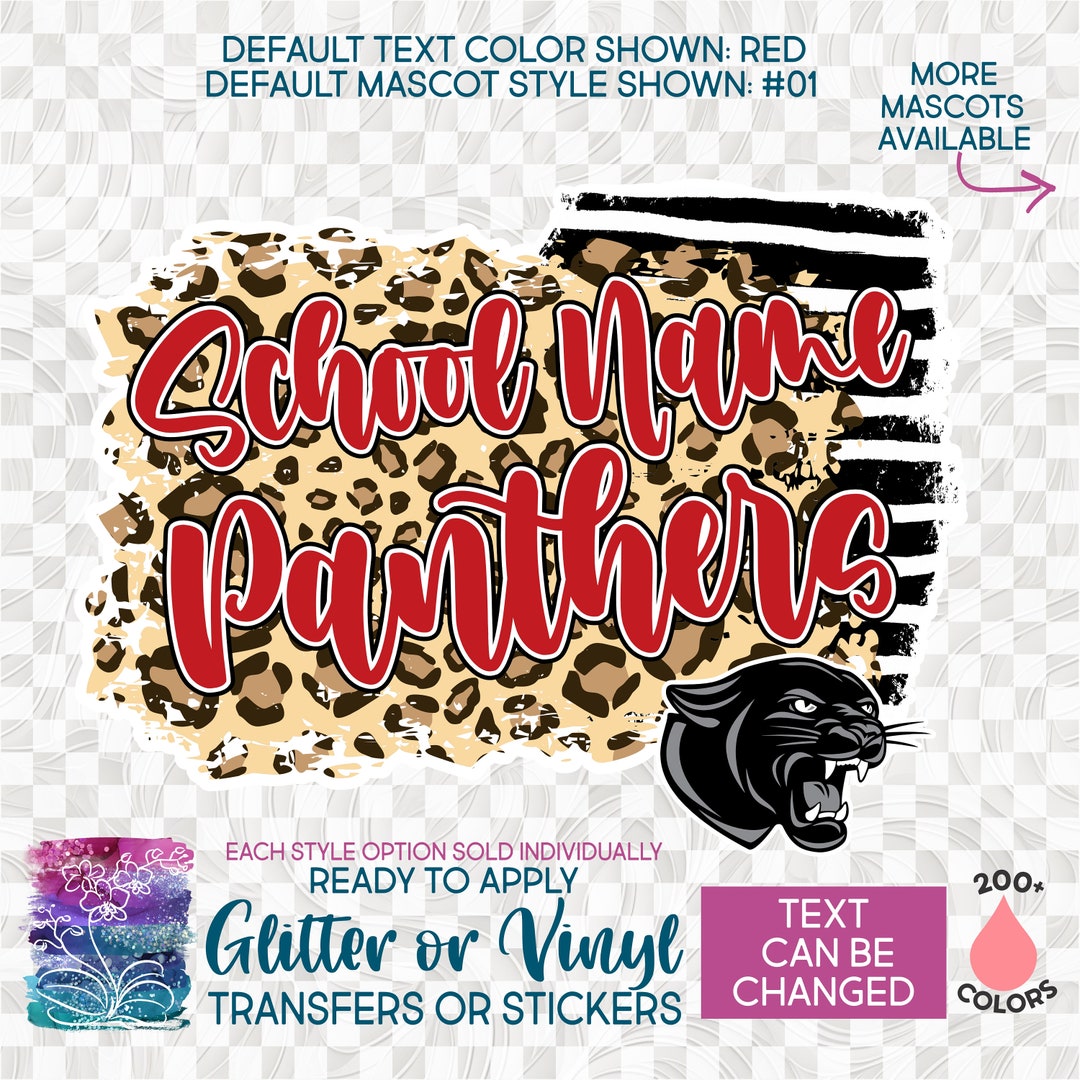 Uitem S355-c-01 Panthers Glitter or Vinyl Iron on Transfer or Sticker ...