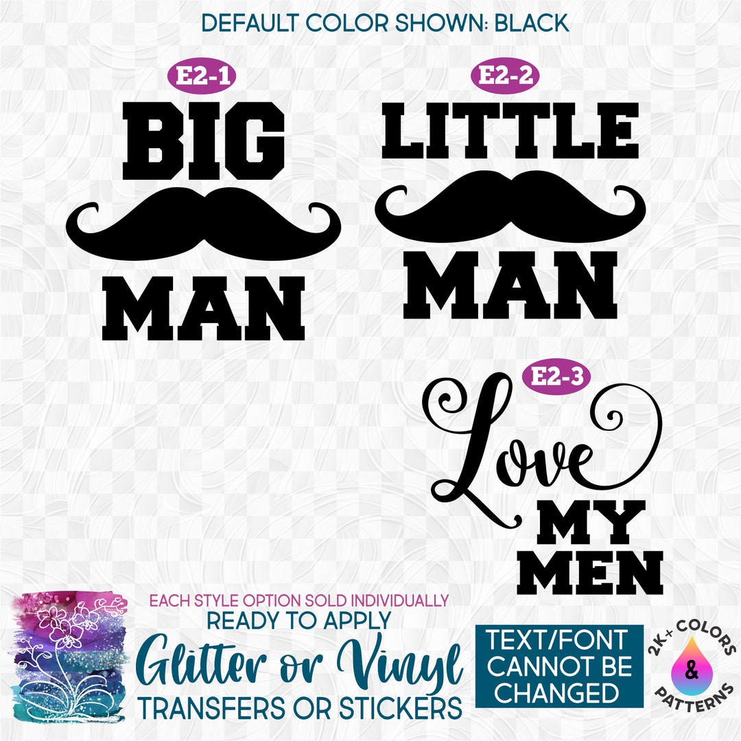 Ps122-e2 Vinyl Glitter Holographic DTF Transfer or Sticker HTV Big Man ...