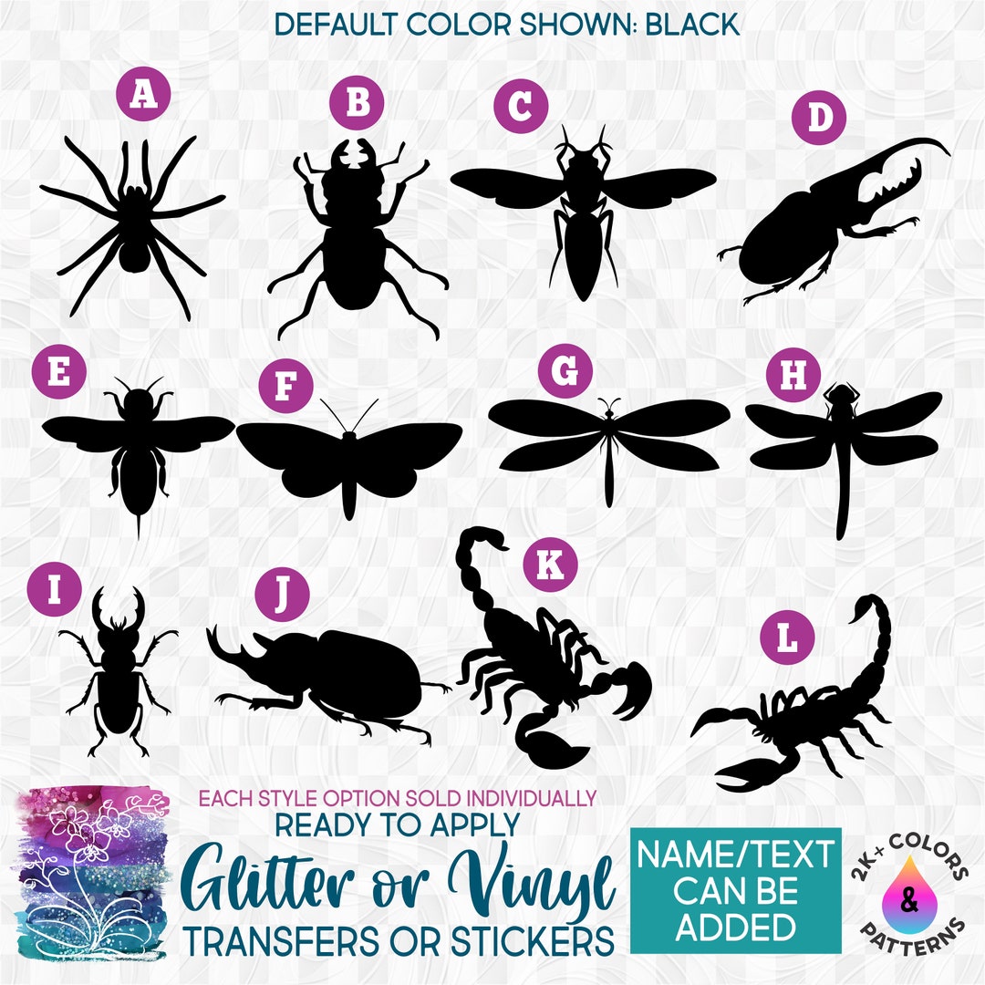 S007 Ready to Apply Iron on Transfer or Sticker Decal Insects Spider ...