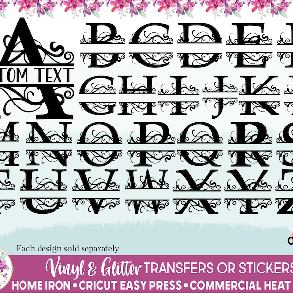 Scroll Monogram Svg - Etsy