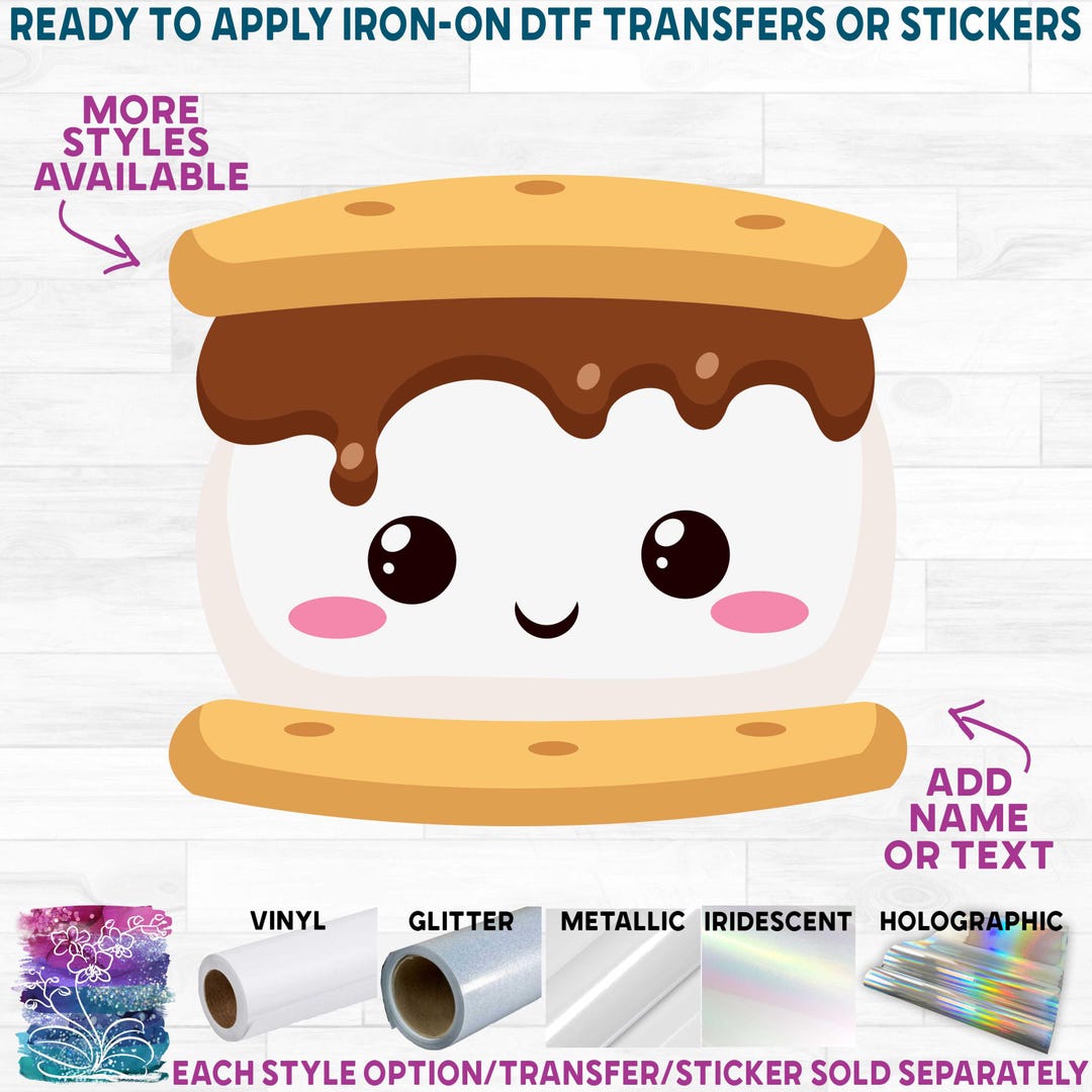 E113 Cute Kawaii Smores Illustrated Graphic Sweets Candy More Styles ...