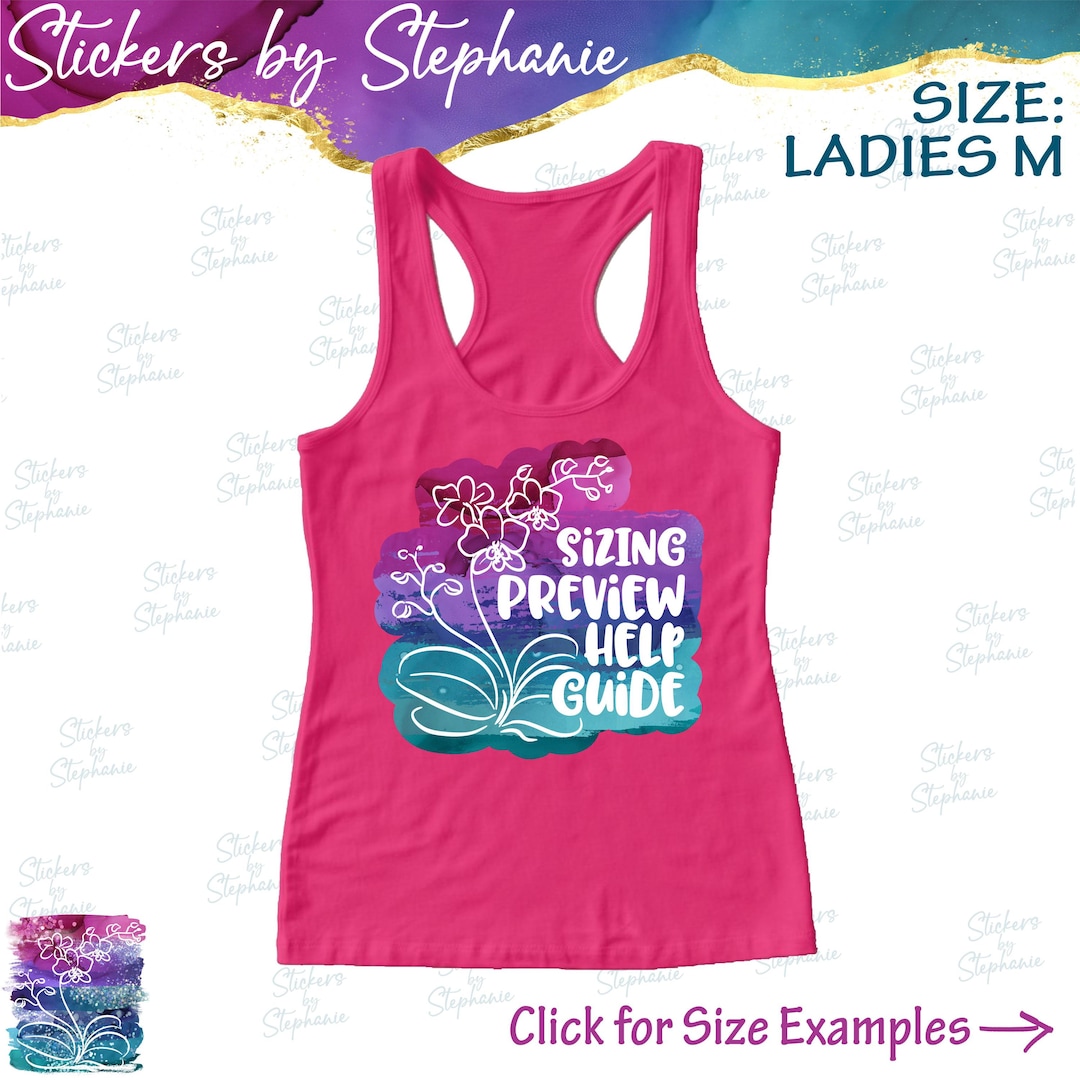 Stickers by Stephanie Sizing Guide for Ladies Tank Top Size M Medium - Etsy