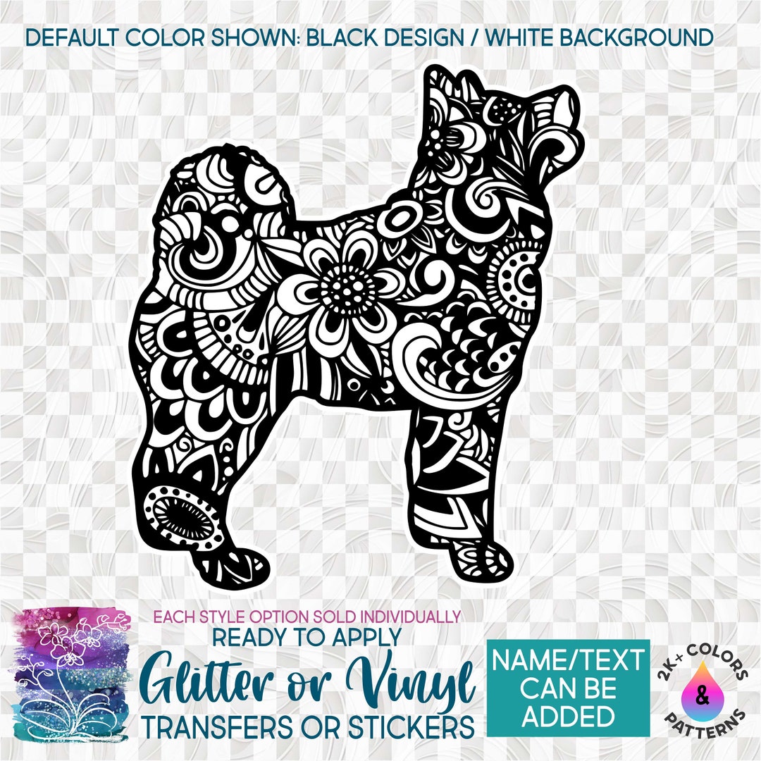 Uitem S011-i2 Glitter or Vinyl Iron on Transfer or Sticker Husky ...