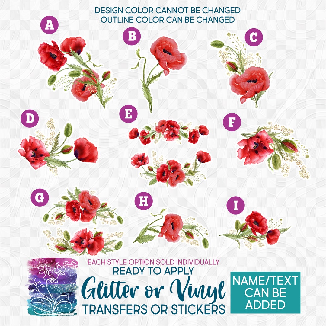 S234 Ready to Apply Vinyl Glitter Holographic DTF Transfer or Sticker ...