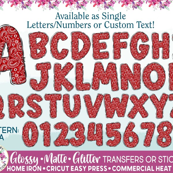 Red Bandana Letters - Etsy