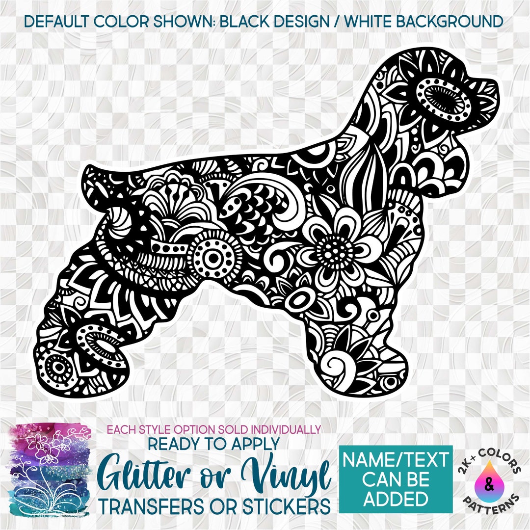 Uitem S011-q Glitter or Vinyl Iron on Transfer or Sticker Cocker ...