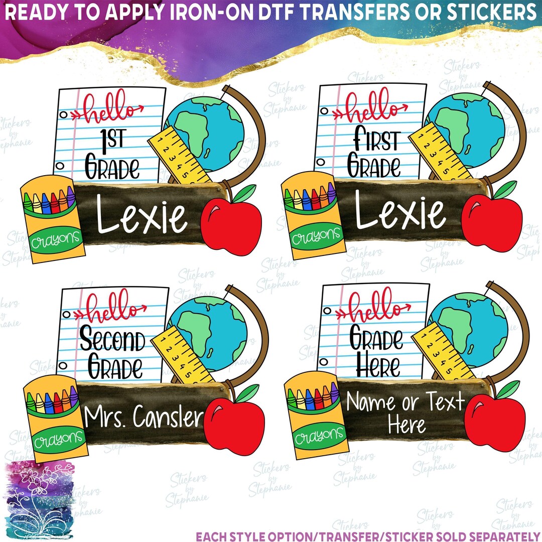 Custom Teacher Student Name Text Iron on Matte Transfer - DIY Shirt ...