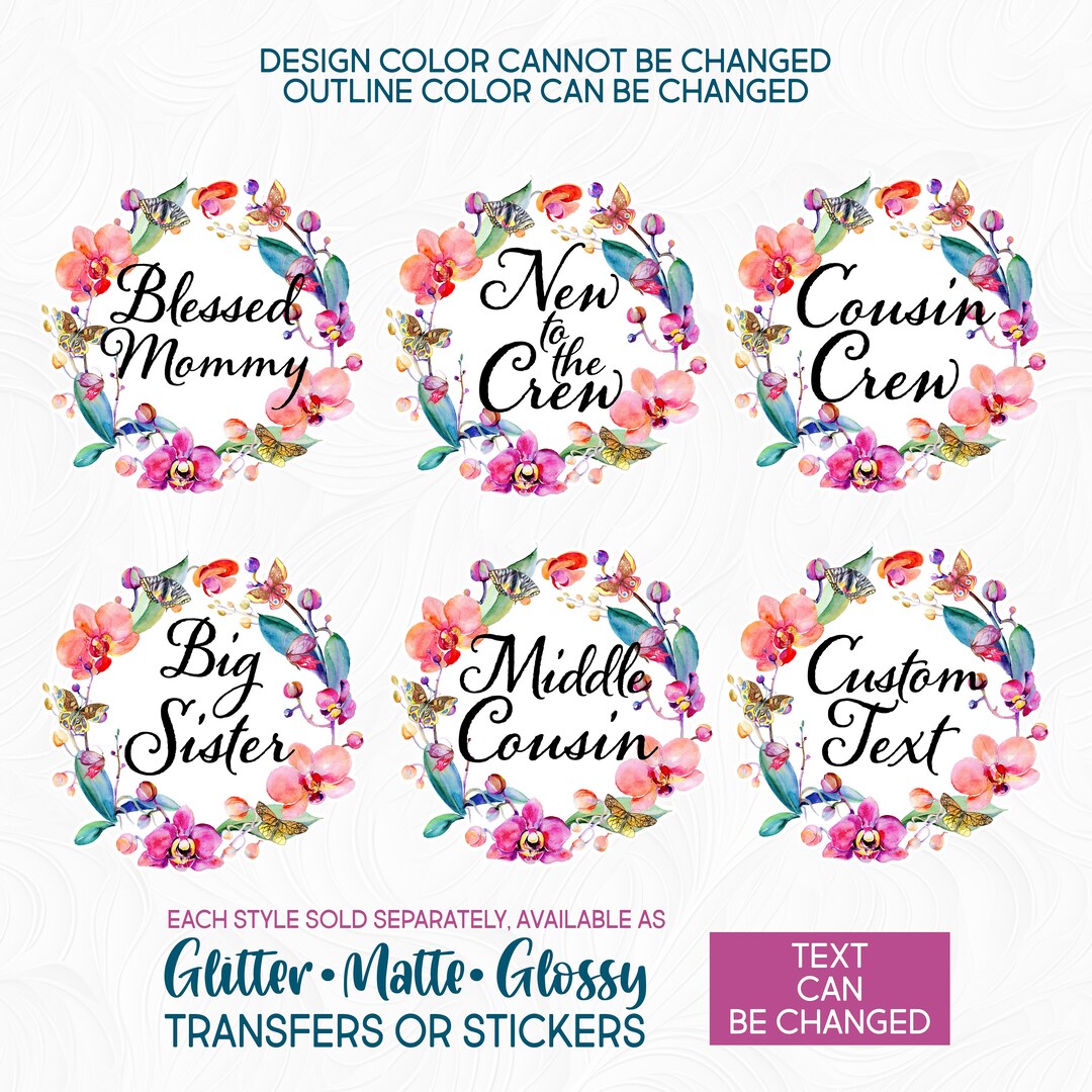 Item S125-w1 Glitter or Vinyl Iron on Transfer or Sticker Big Little ...