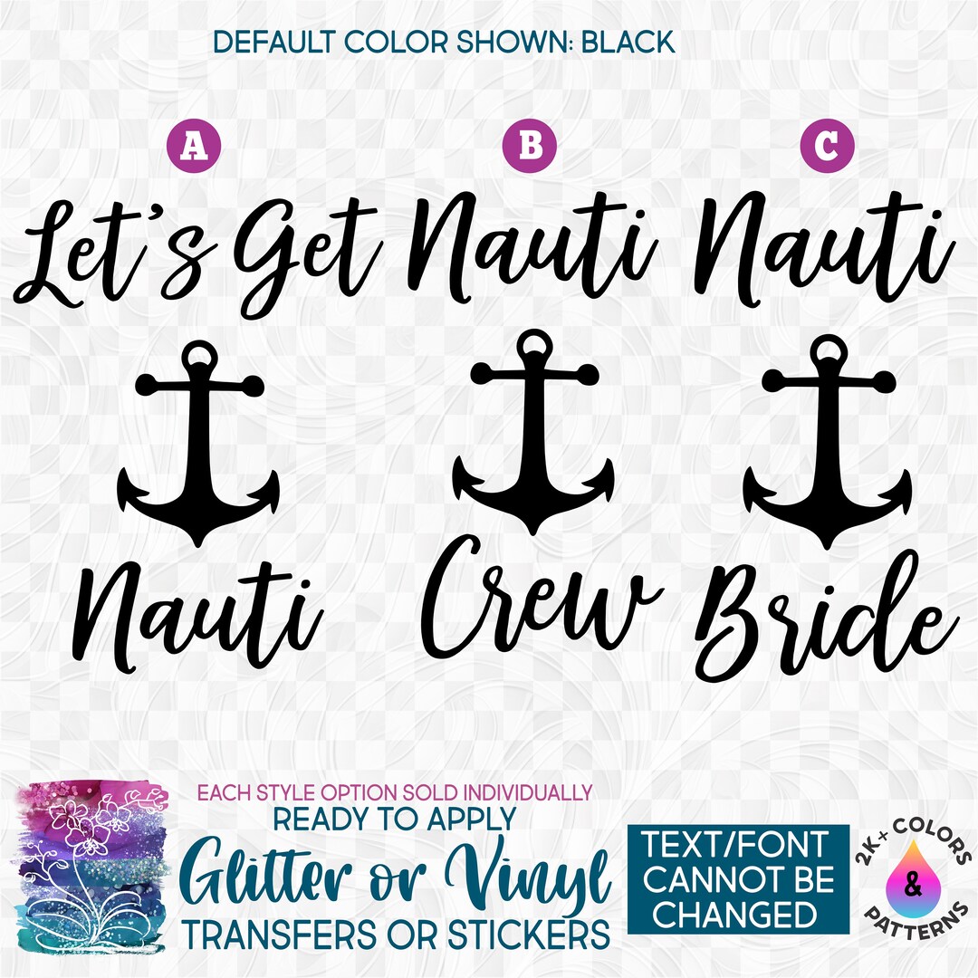 S081-38 Ready to Apply Ironon Transfer or Sticker Let's Get Nauti Crew ...