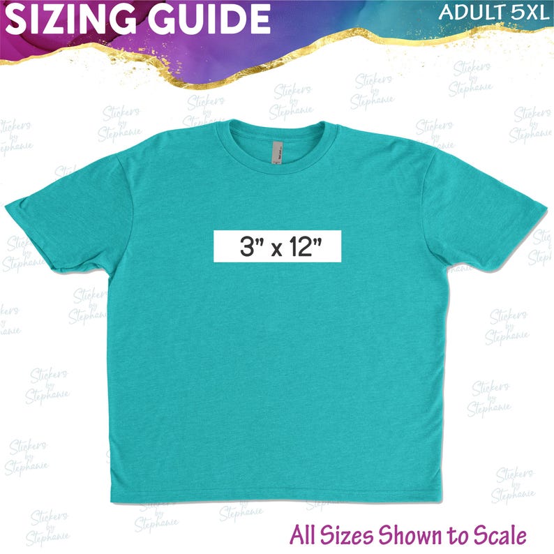 Stickers by Stephanie Sizing Guide for Adult Shirt Size 5XL 5x-large - Etsy