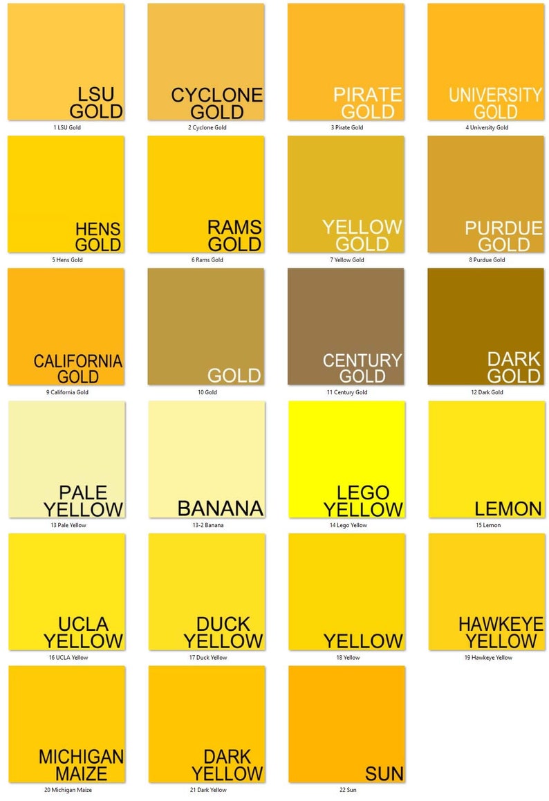 Color Chart Solid Colors Listing for Reference Only Basic | Etsy