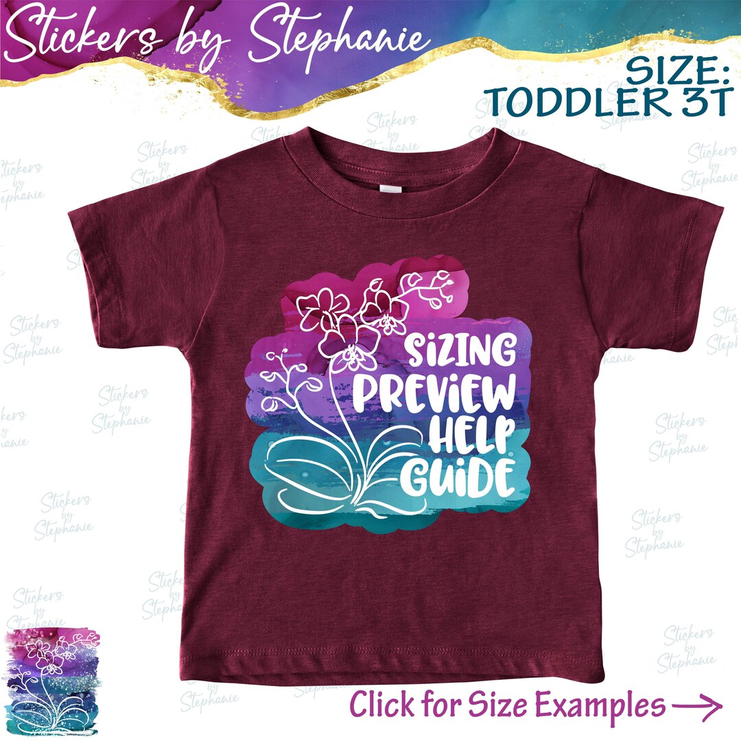 Stickers by Stephanie Sizing Guide for Toddler 3T Size - Etsy