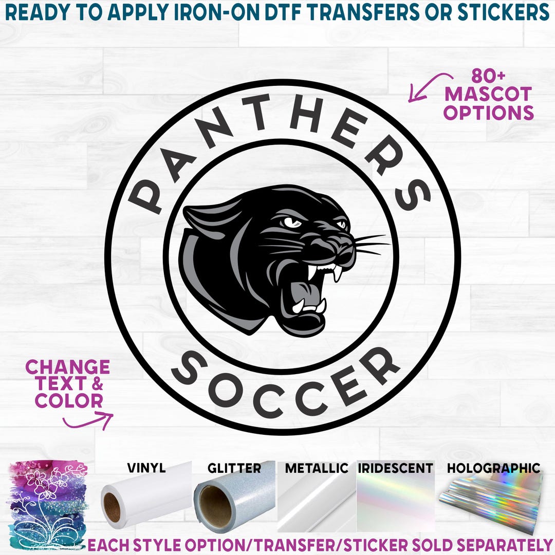 S355-a Panthers Soccer Team Name Custom Text 250+ Colors Matte Vinyl ...